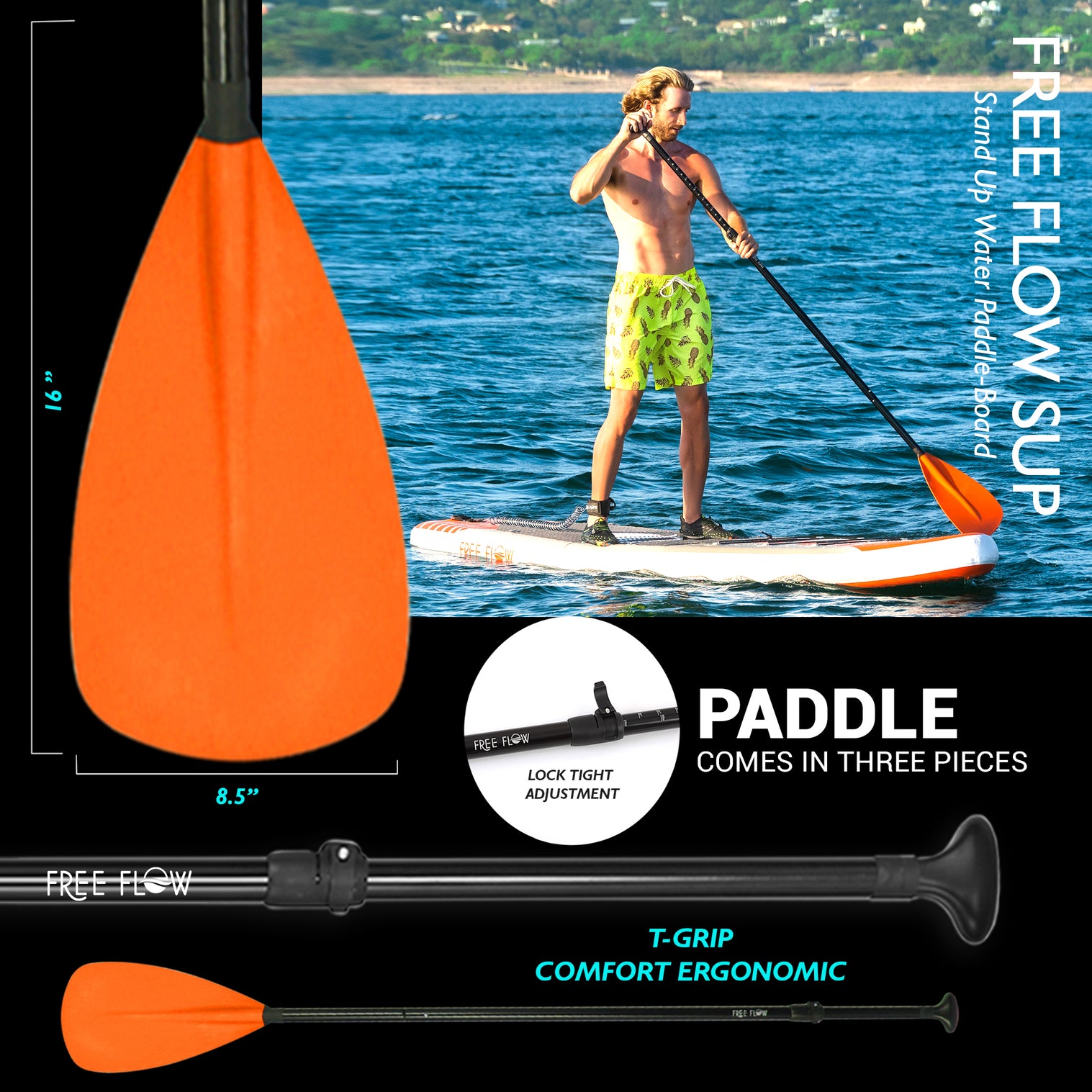 Inflatable Paddle Board - Stable Non-Slip Deck, 10'6", PVC, Teal ...
